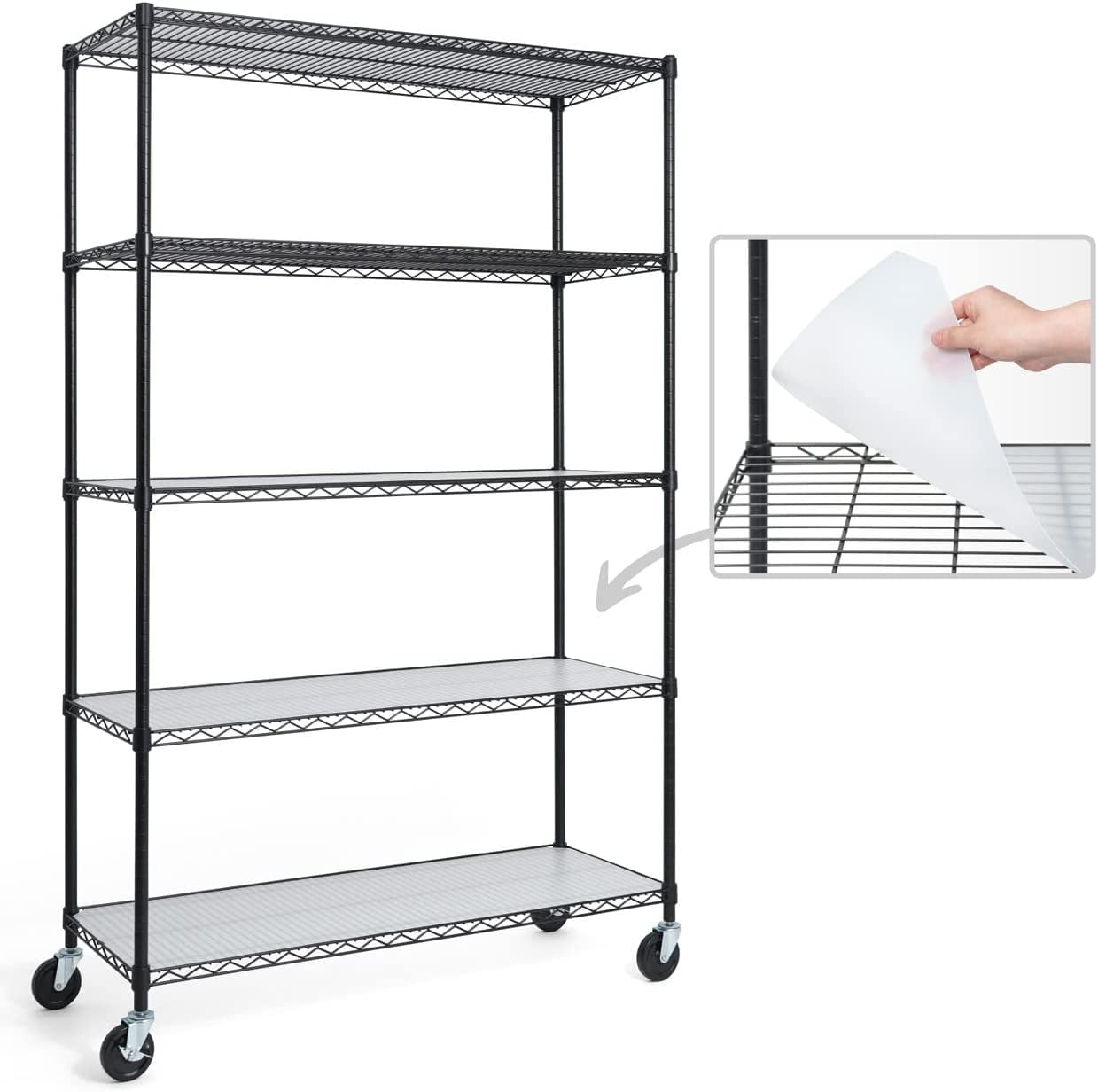 CAPHAUS NSF Commercial Grade Heavy Duty Wire Shelving w/ Wheels ...