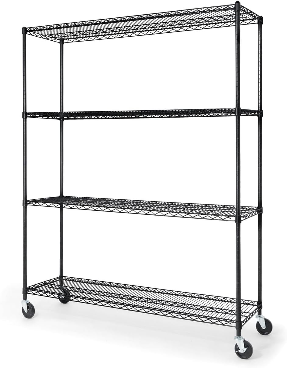 CAPHAUS NSF Heavy Duty Commercial Adjustable Wire Shelving w/ Wheels ...