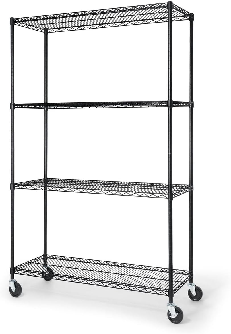 CAPHAUS NSF Heavy Duty Commercial Adjustable Wire Shelving w/ Wheels ...
