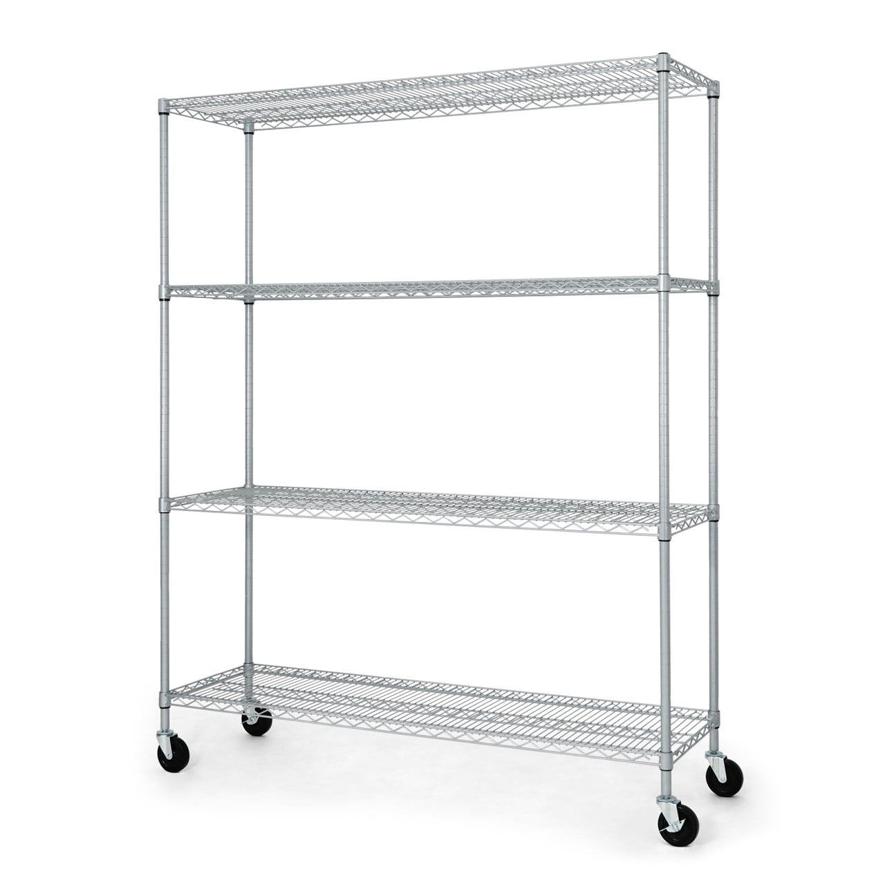 CAPHAUS NSF Heavy Duty Commercial Adjustable Wire Shelving w/ Wheels & Leveling Feet, Kitchen ...