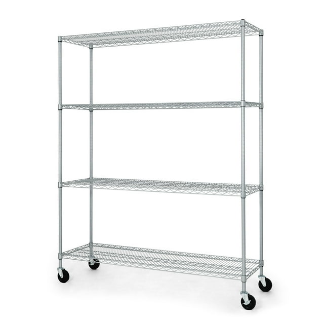 CAPHAUS NSF Heavy Duty Commercial Adjustable Wire Shelving w/ Wheels ...