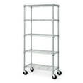 CAPHAUS NSF Heavy Duty Commercial Adjustable Wire Shelving w/ Wheels & Leveling Feet, Kitchen ...
