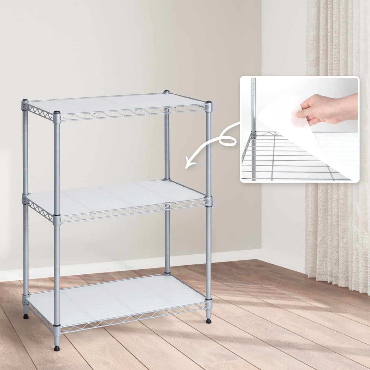 CAPHAUS NSF Silver Adjustable Shelves Metal Wire Shelving Unit w/Liners, Kitchen & Garage ...
