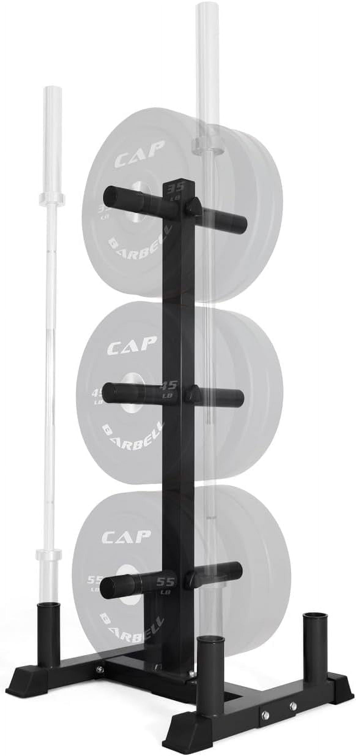 CAPHAUS Olympic Weight Plate Rack for Bumper Plate Storage, w/Barbell ...