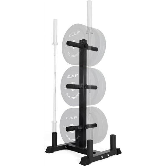 CAPHAUS Olympic Weight Plate Rack for Bumper Plate Storage, w/Barbell ...