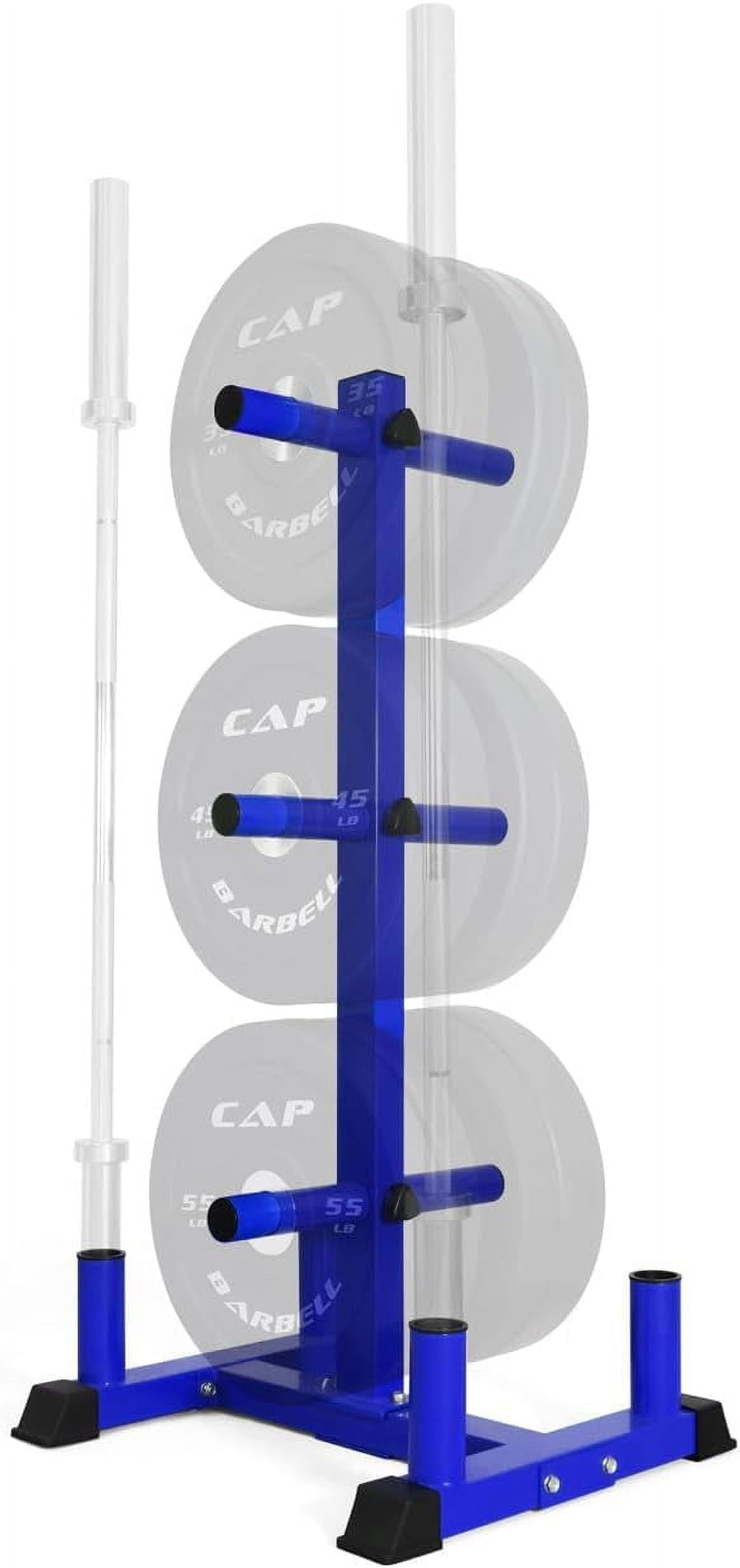CAPHAUS Olympic Weight Plate Rack for Bumper Plate Storage, w/Barbell ...