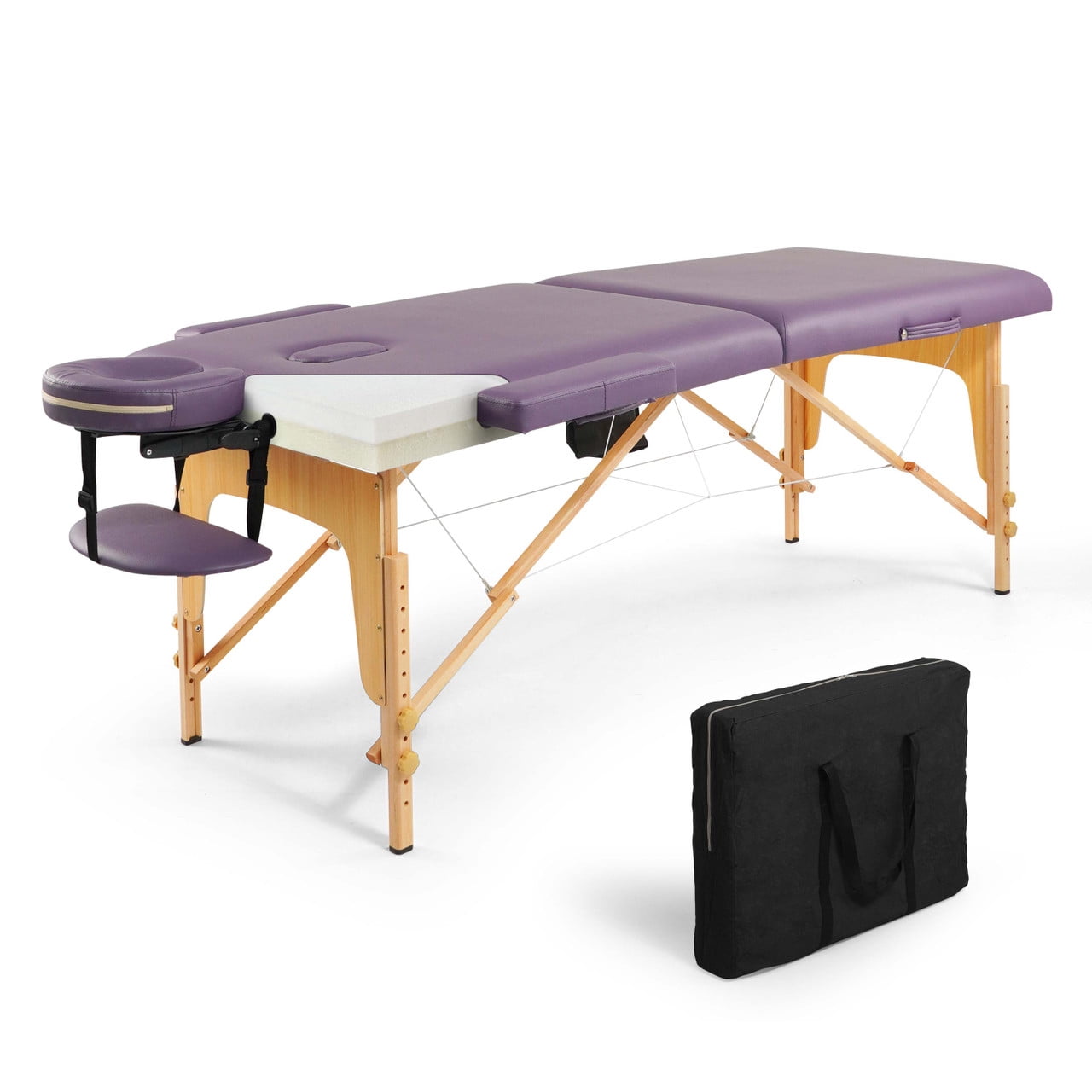 CAPHAUS Premium Memory Foam Massage Table, 84 Inch Foldable & Portable ...