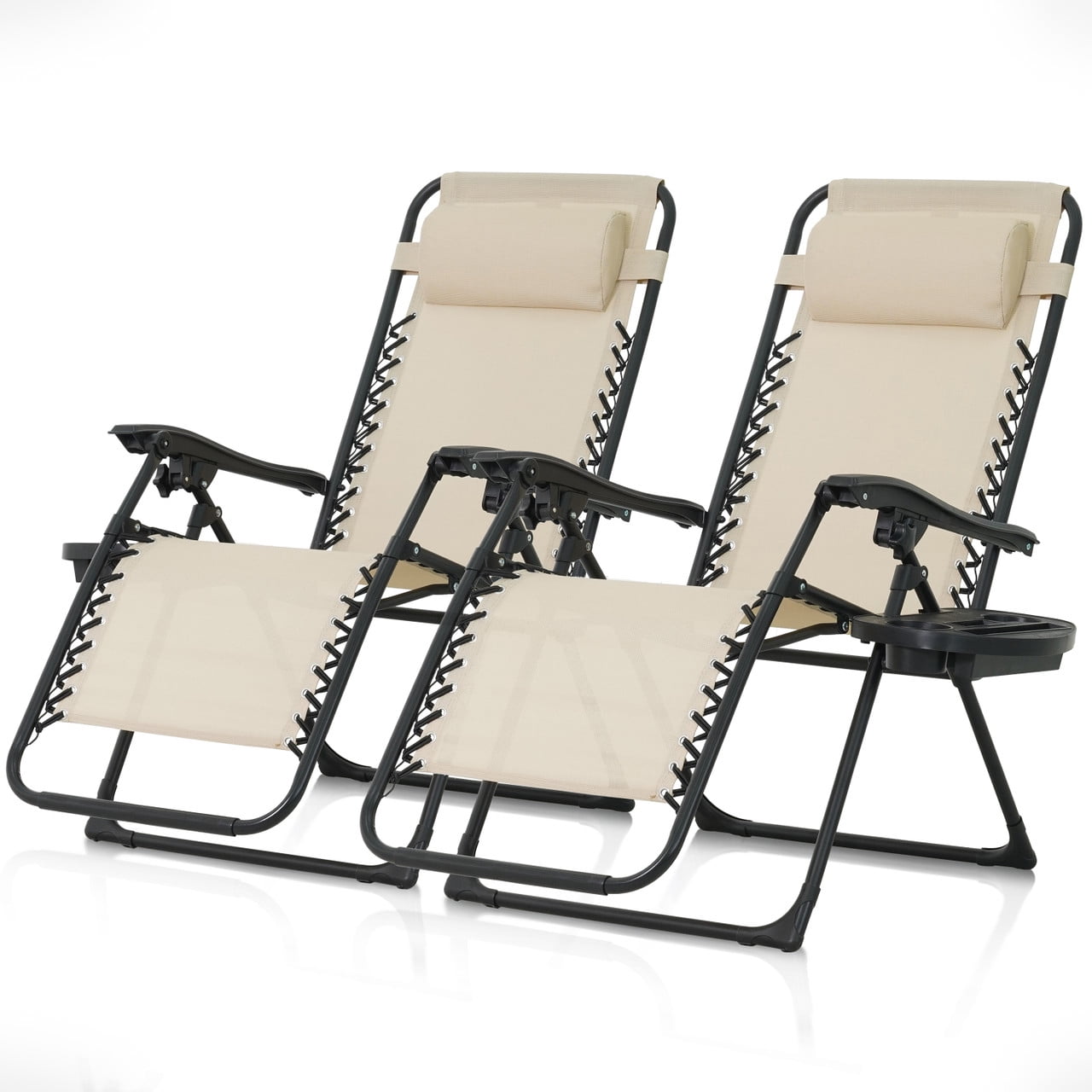 CAPHAUS Set of 2 Beige Zero Gravity Chair, Zero Gravity Recliner, Zero ...