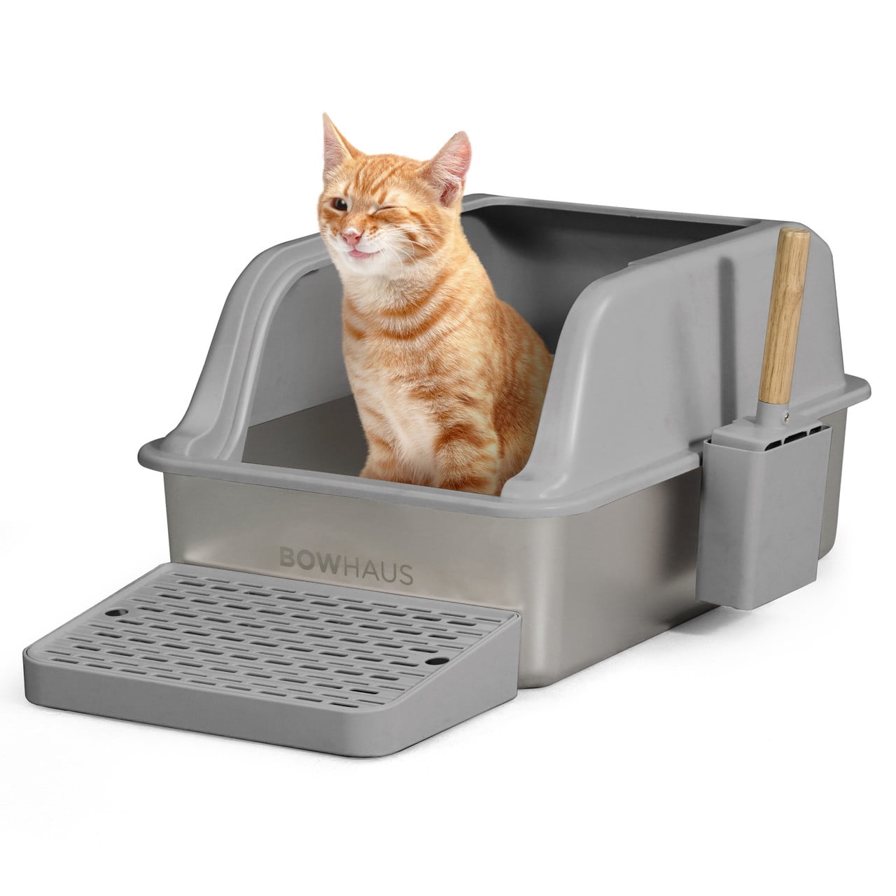 CAPHAUS XL Enclosed Stainless Steel Cat Litter Box with Lid, Extra ...