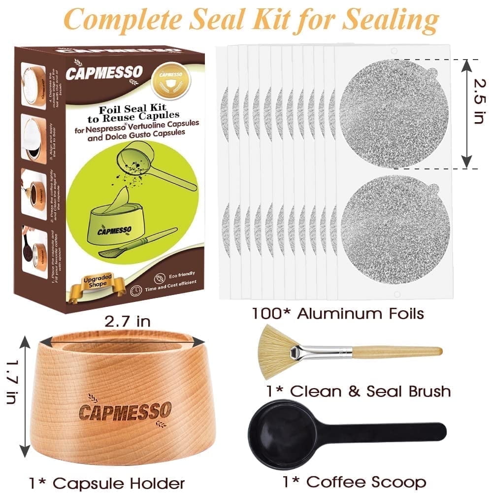CAPMESSO Vertuo Pods Refill Kit Beechwood Seal Kits, Coffee Capsules ...