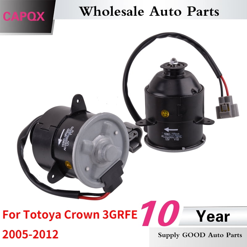 CAPQX 2PCS Left & Right Cooling Fan Motor For Totoya Crown 3GRFE 2005 ...