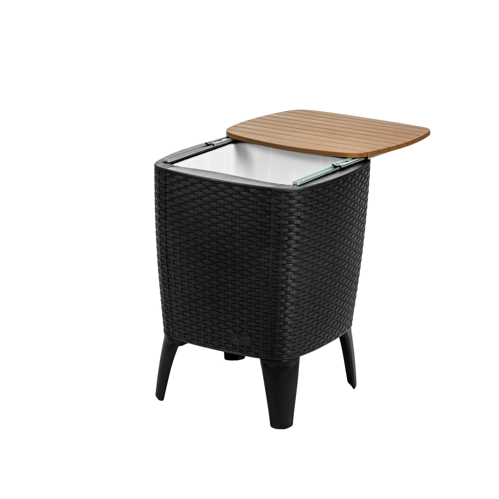 CAPRI Outdoor Patio Cooler Table, Dark Espresso/Teak Brown, Garden ...