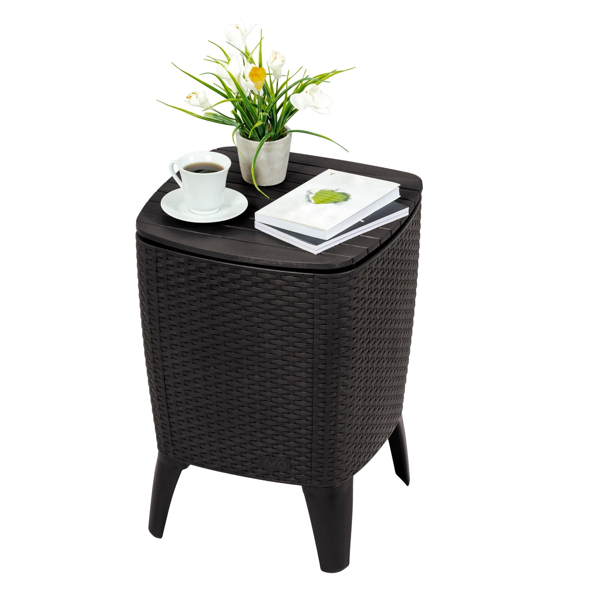 CAPRI Outdoor Patio Serving Cooler Table, Drink Party Storage, Espresso ...