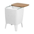 Free Shipping! CAPRI Cooler Table White/Teak Brown - Walmart.com