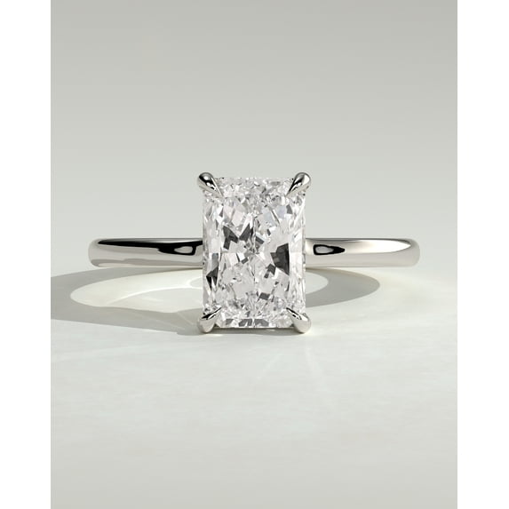 CAPRICARATS 2.00Ct Radiant Cut Moissanite Floating Low-Set Solitaire ...