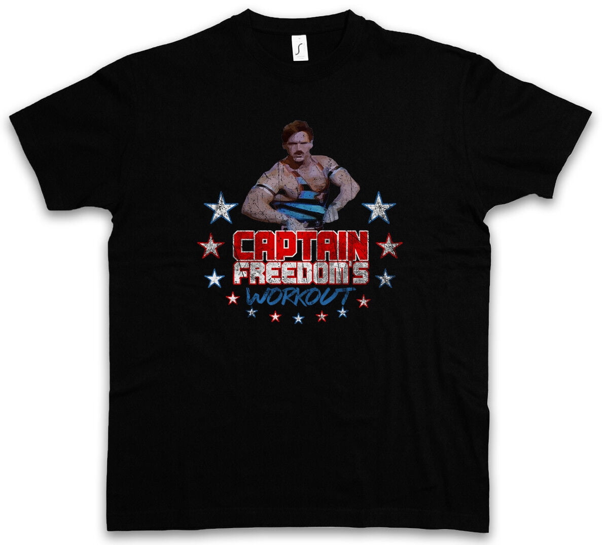 CAPTAIN FREEDOM'S WORKOUT T-SHIRT - Running Fitness Gym Man Commercial ...