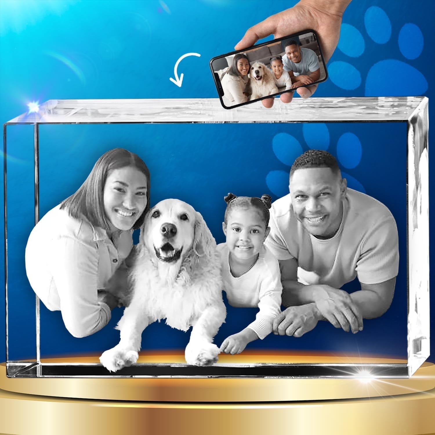 3D Crystal Photo, Personalized Dog, Cat Gift, Your Photo, for Pet ...