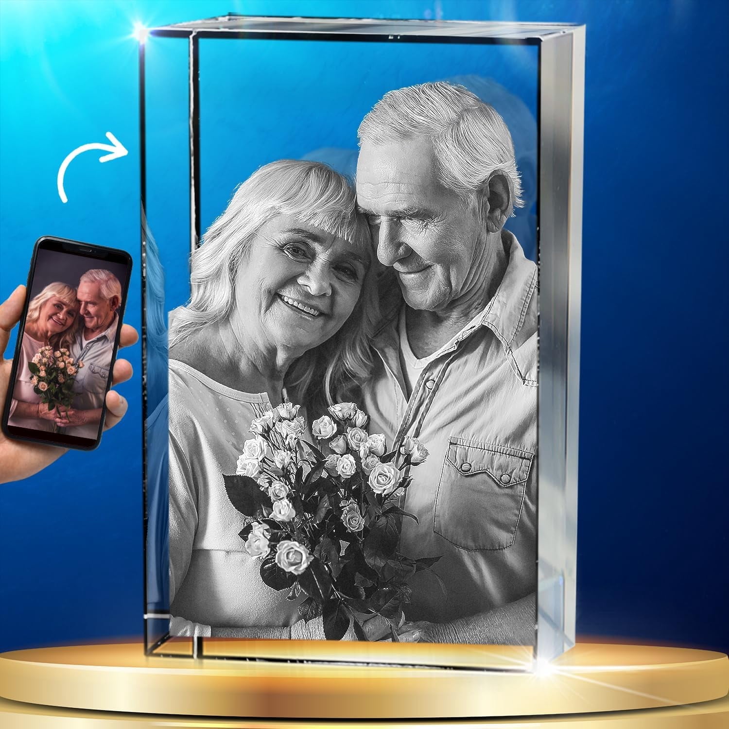 3D Crystal Photo, Personalized Gifts for Women, Mom, Wife, Men ...