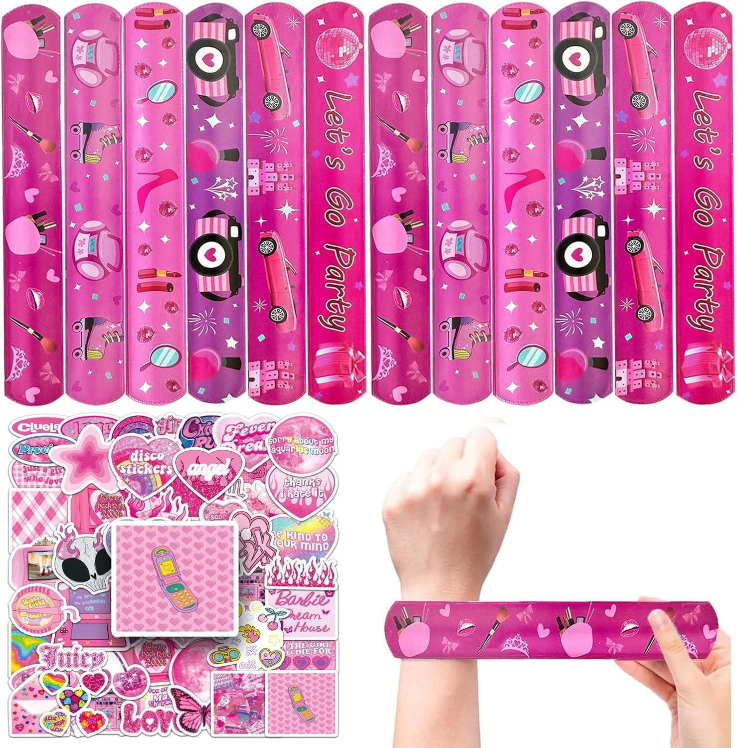 CAPUFIB Pink themed party IFF17 gifts include 24 bracelets, 50 pink ...
