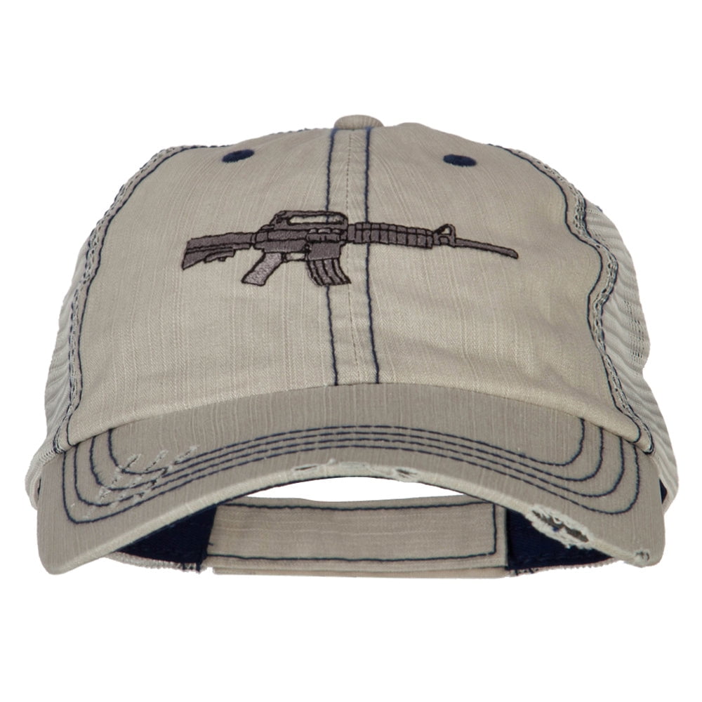CAR-15 Rifle Embroidered Low Profile Mesh Cap - Putty OSFM - Walmart.com