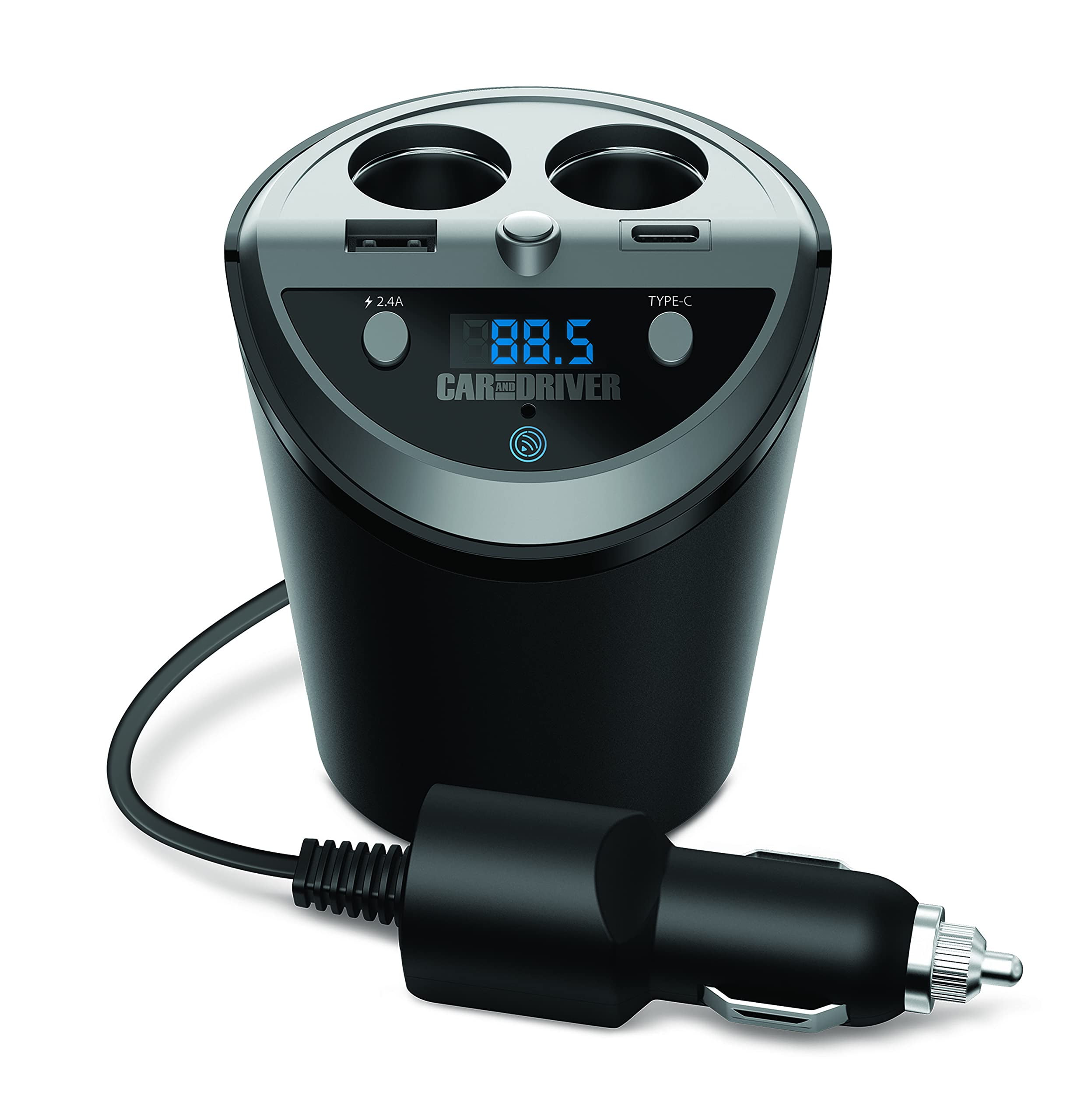 CAR AND DRIVER Smart FM Transmitter Bluetooth Cup Holder with Alexa ...