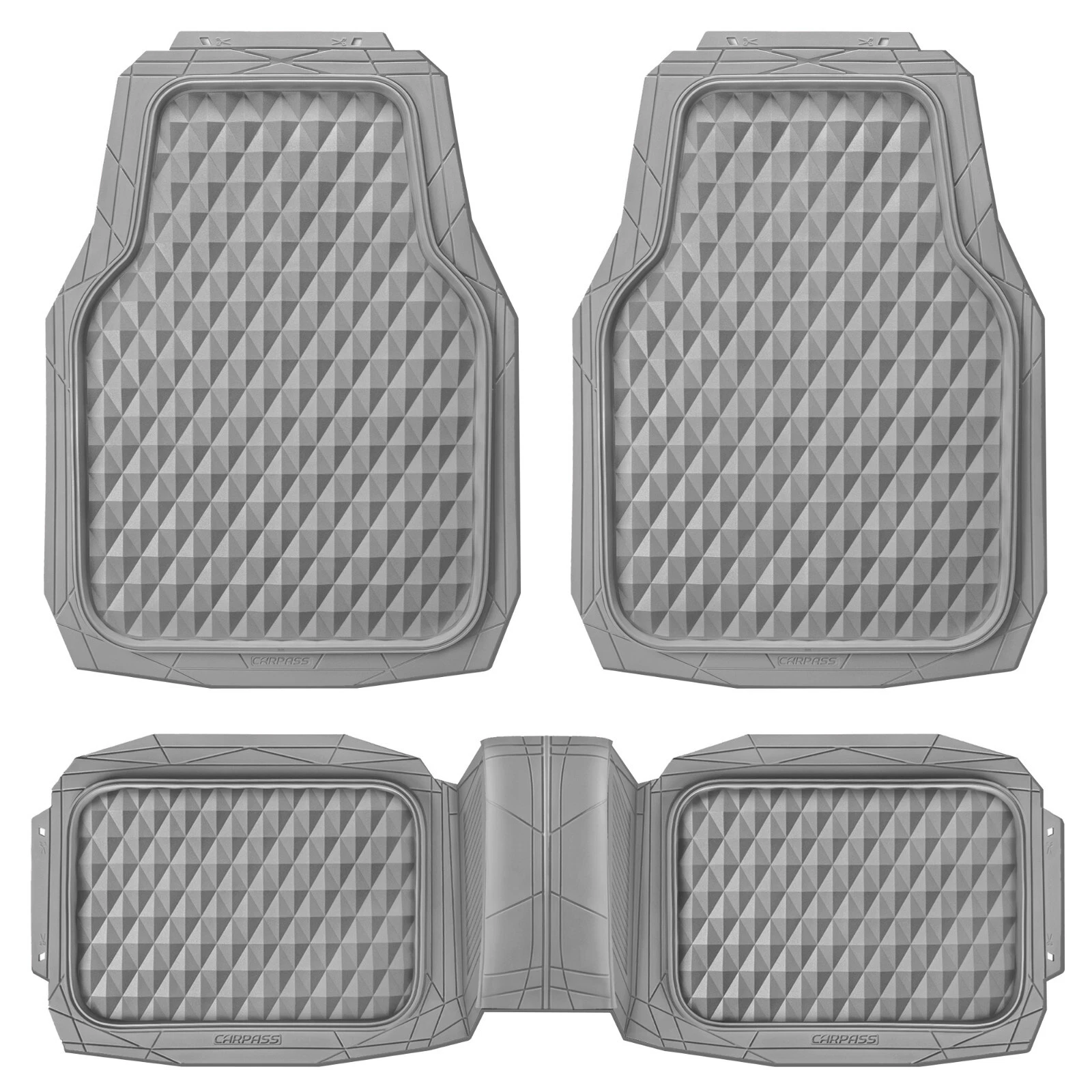 CAR GRAND Heavy Duty Rubber Car Mats, Deep Dish All-Weather Floor Mat ...
