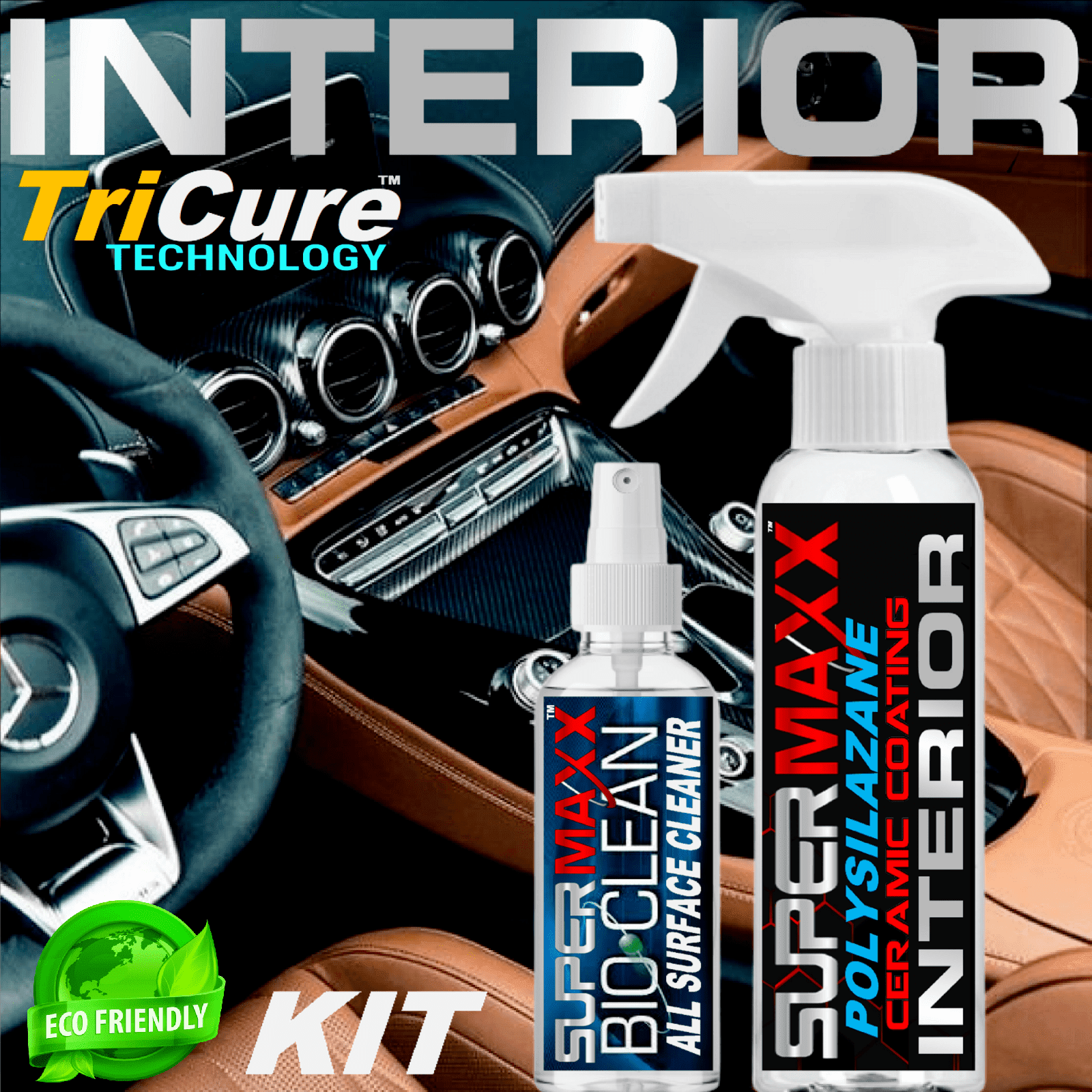 CAR INTERIOR CERAMIC CAR COATING TRICURE ALL SURFACE LEATHER FABRIC ...