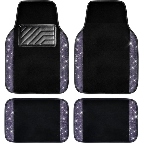 Bling Diamond Car Floor Mats, Shining Rhinestone Carpet Sparkly Glitter ...