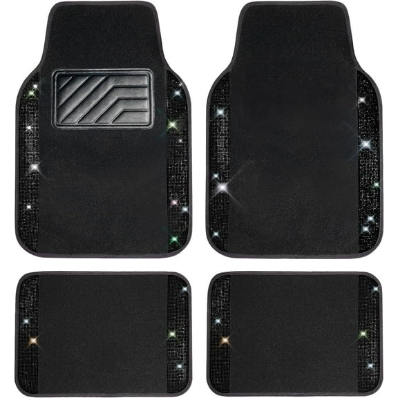 Bling Diamond Car Floor Mats, Shining Rhinestone Carpet Sparkly Glitter ...