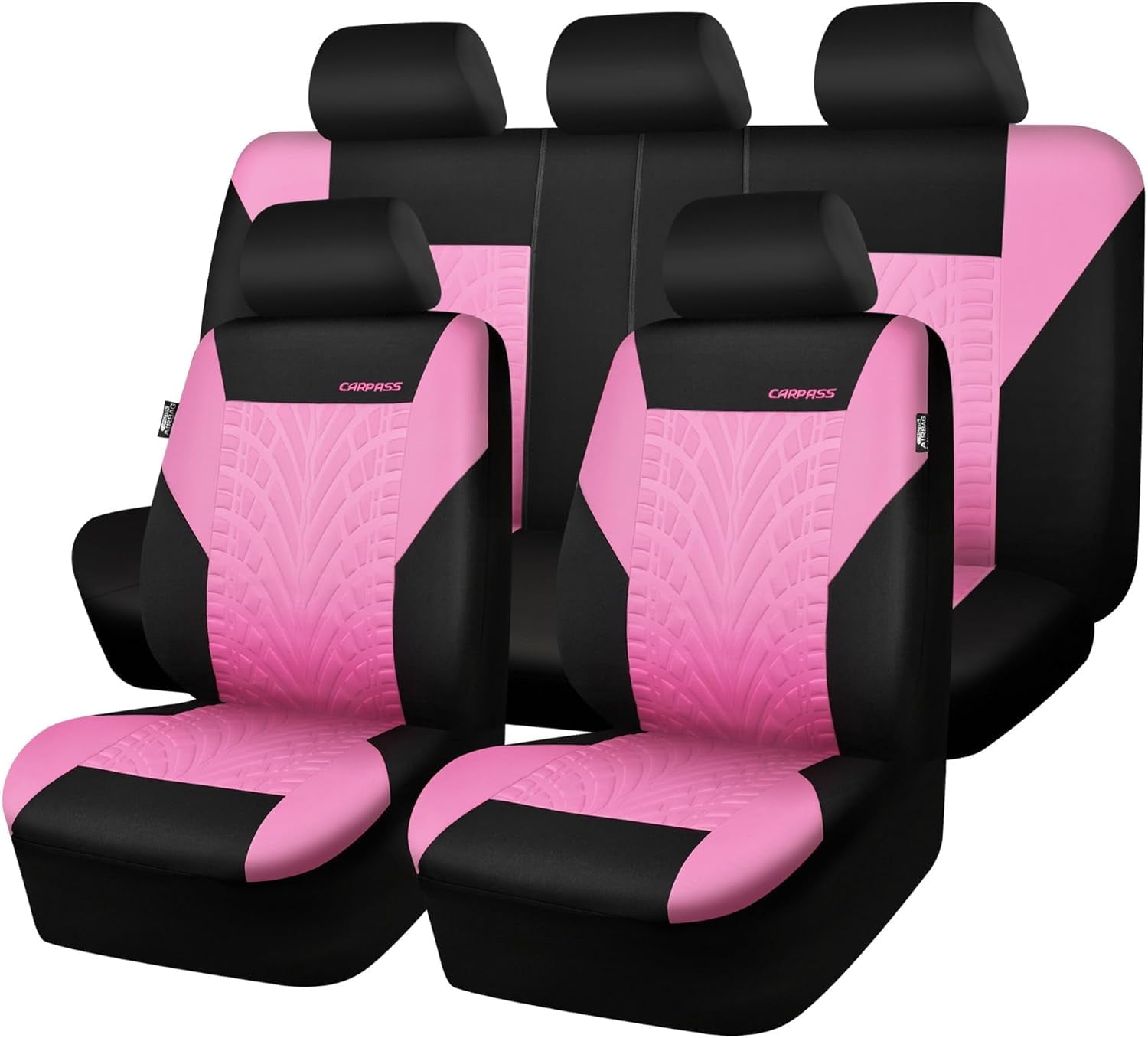 CAR PASS Car Seat Covers Full Set, Front & Split Rear Bench for Car, 3D ...