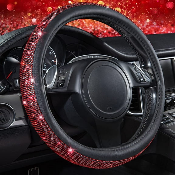 Bling Diamond Leather Steering Wheel Cover, with Sparkly Crystal ...