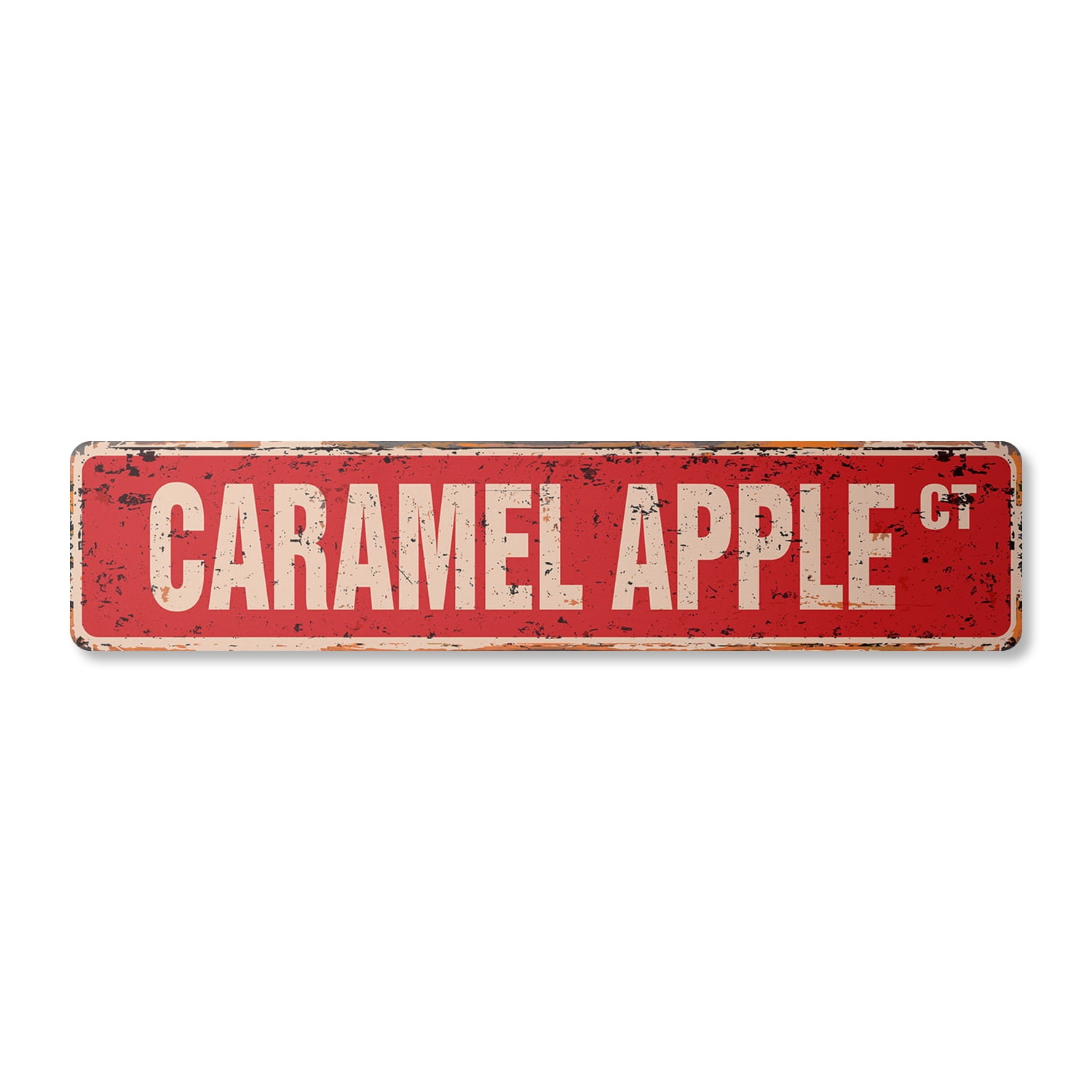 CARAMEL APPLE Vintage Aluminum Street Sign taffy apples brown sugar ...