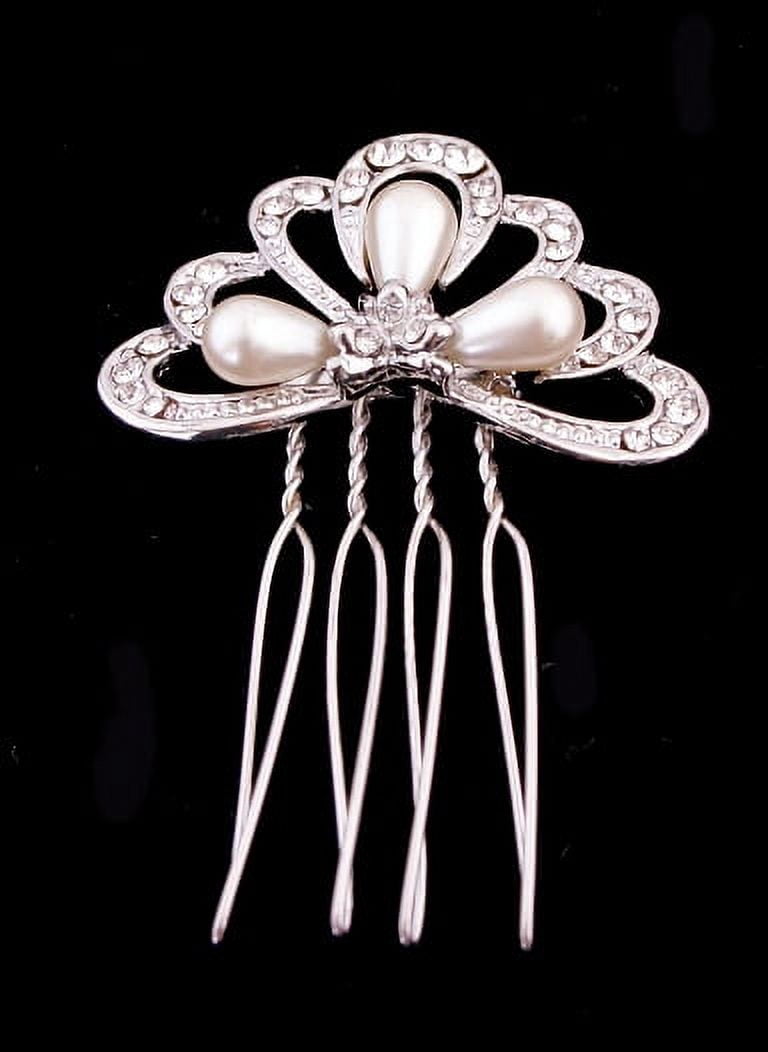 Caravan Wire Comb Pearl and Crystal Stone - Walmart.com