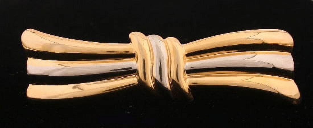 CARAVAN® TWO (2) TONE SHINY GOLD AND SHINY SILVER LIGHT METAL BOW ON ...