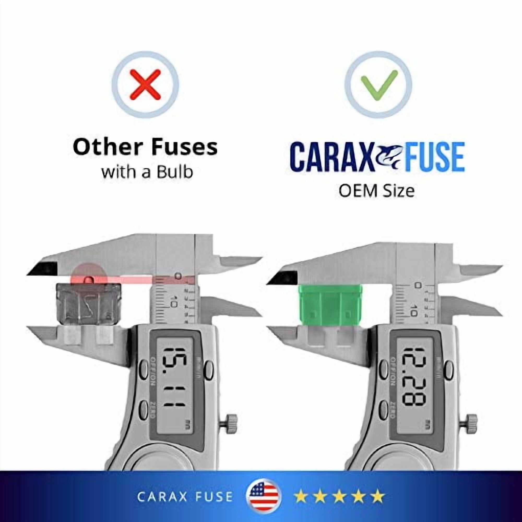 CARAX Premium Fuse - Mix 10 pcs. - Smart Auto Glow Fuse - Easy Identification - Standard/Regular ...