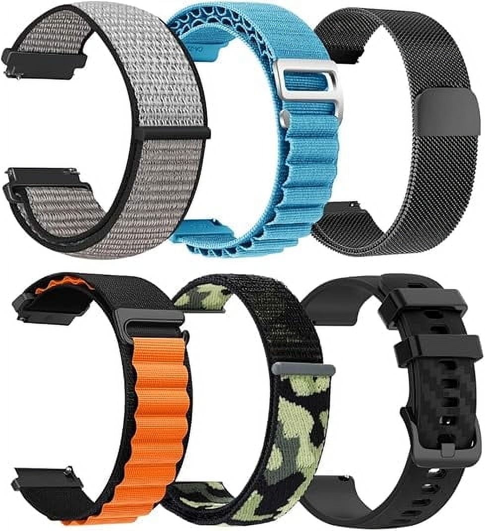 Carbinox Adjustable Wrist Bands for Smart Watches 22mm - 6 Pack Durable ...