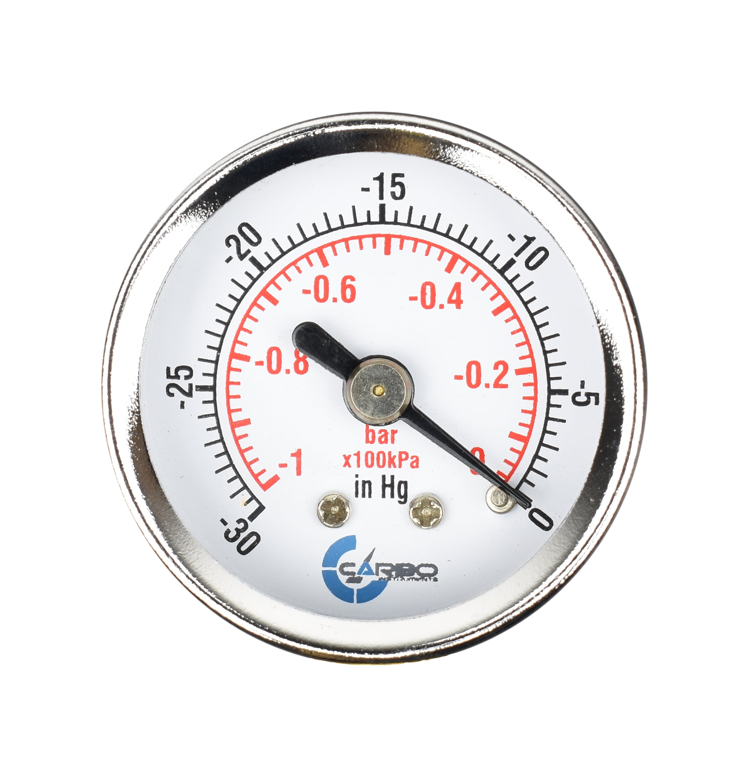 CARBO Instruments 1- 1/2" Pressure Gauge, Chrome Plated Steel Case, Dry ...