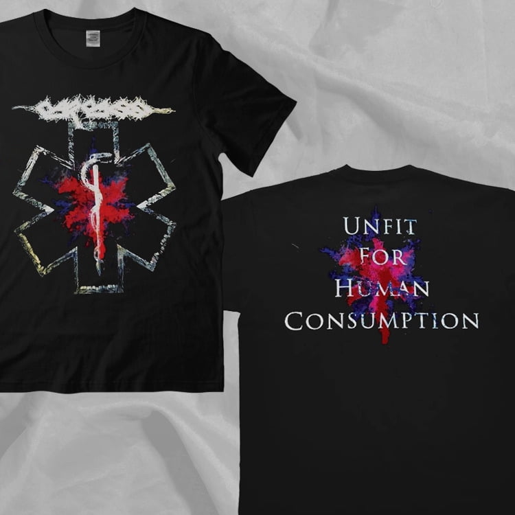 CARCASS Band Unfit For Human Consumption Black Double Sided T-Shirt ...
