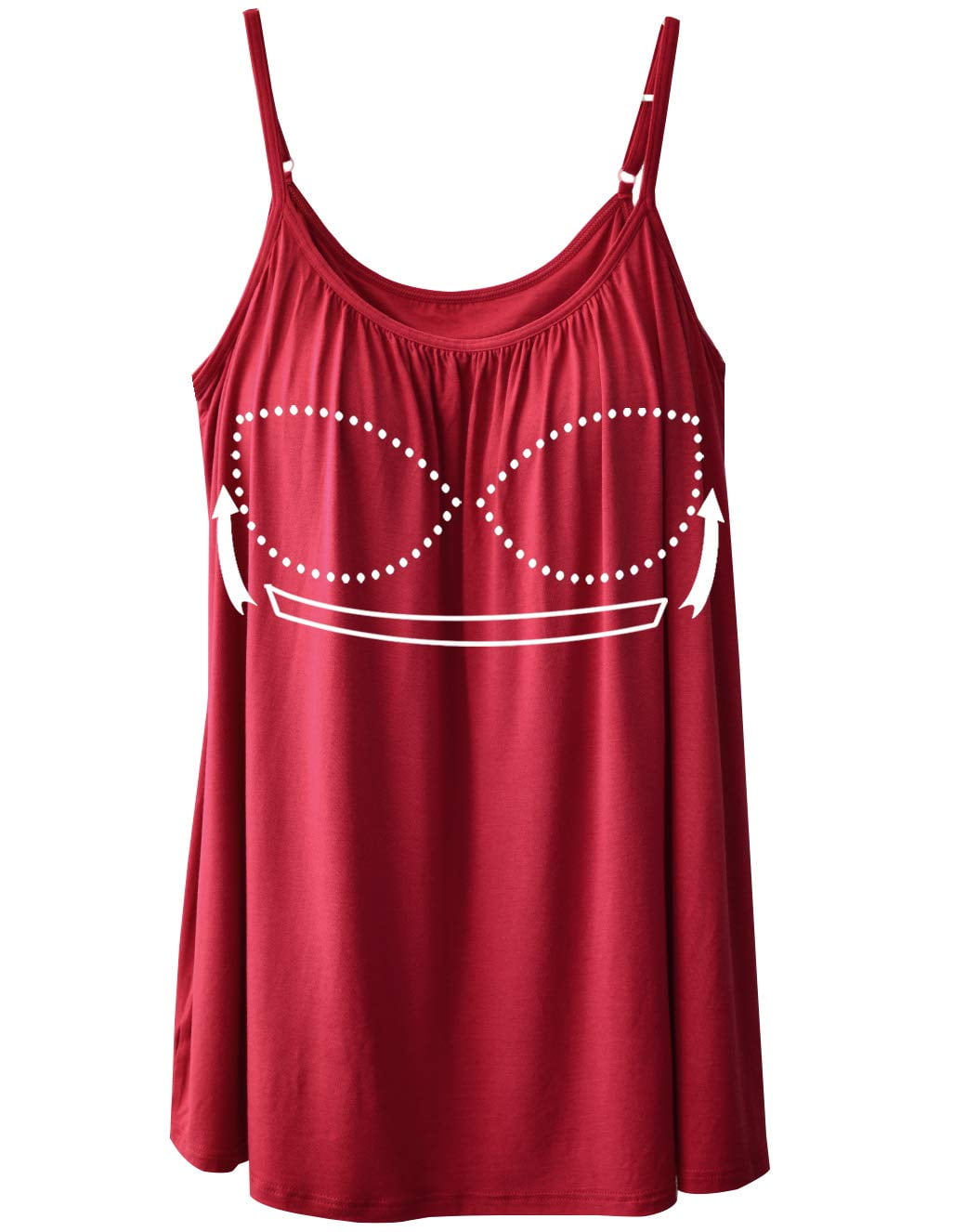CARCOS Camisoles for Women with Built in Bra Adjustable Straps Plus Size Cami Sleeveless Summer ...