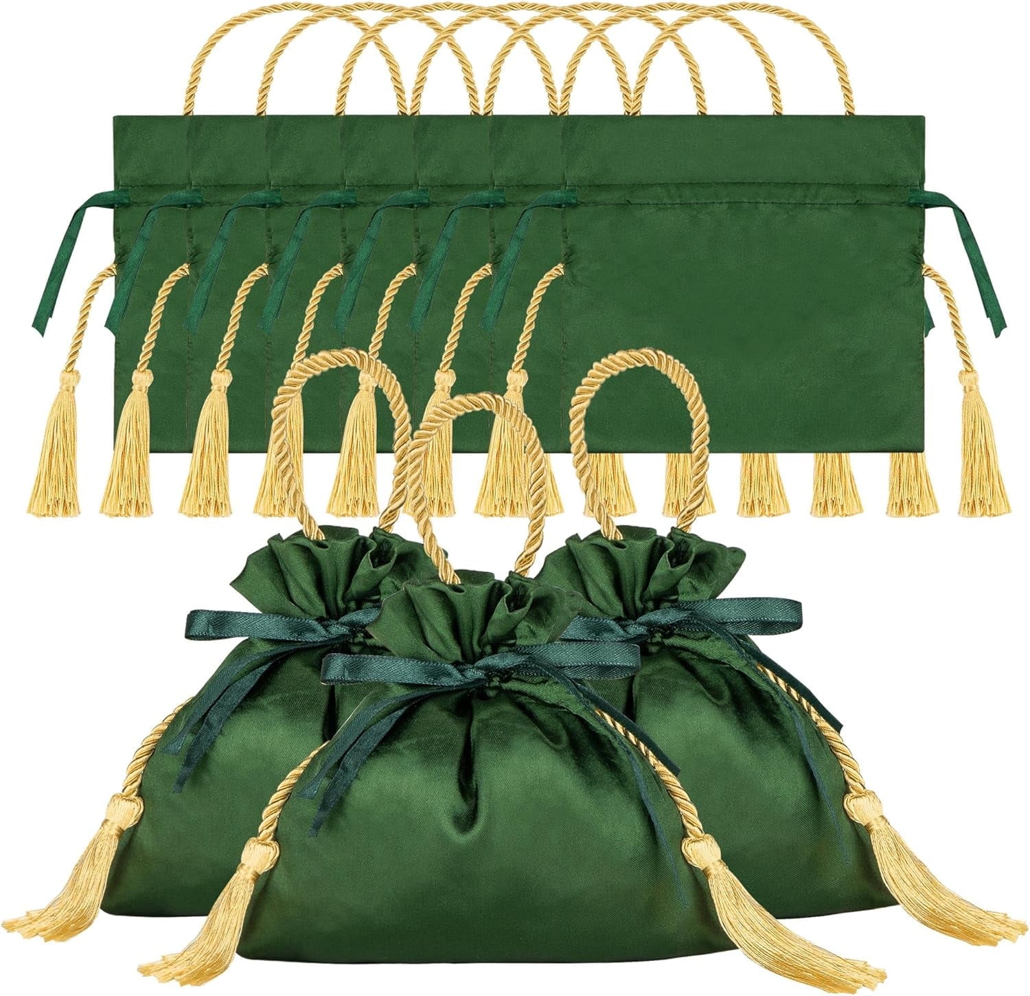 Jimin Green Party Favor Bags Bulk, Satin Gift Bags with Drawstrings ...