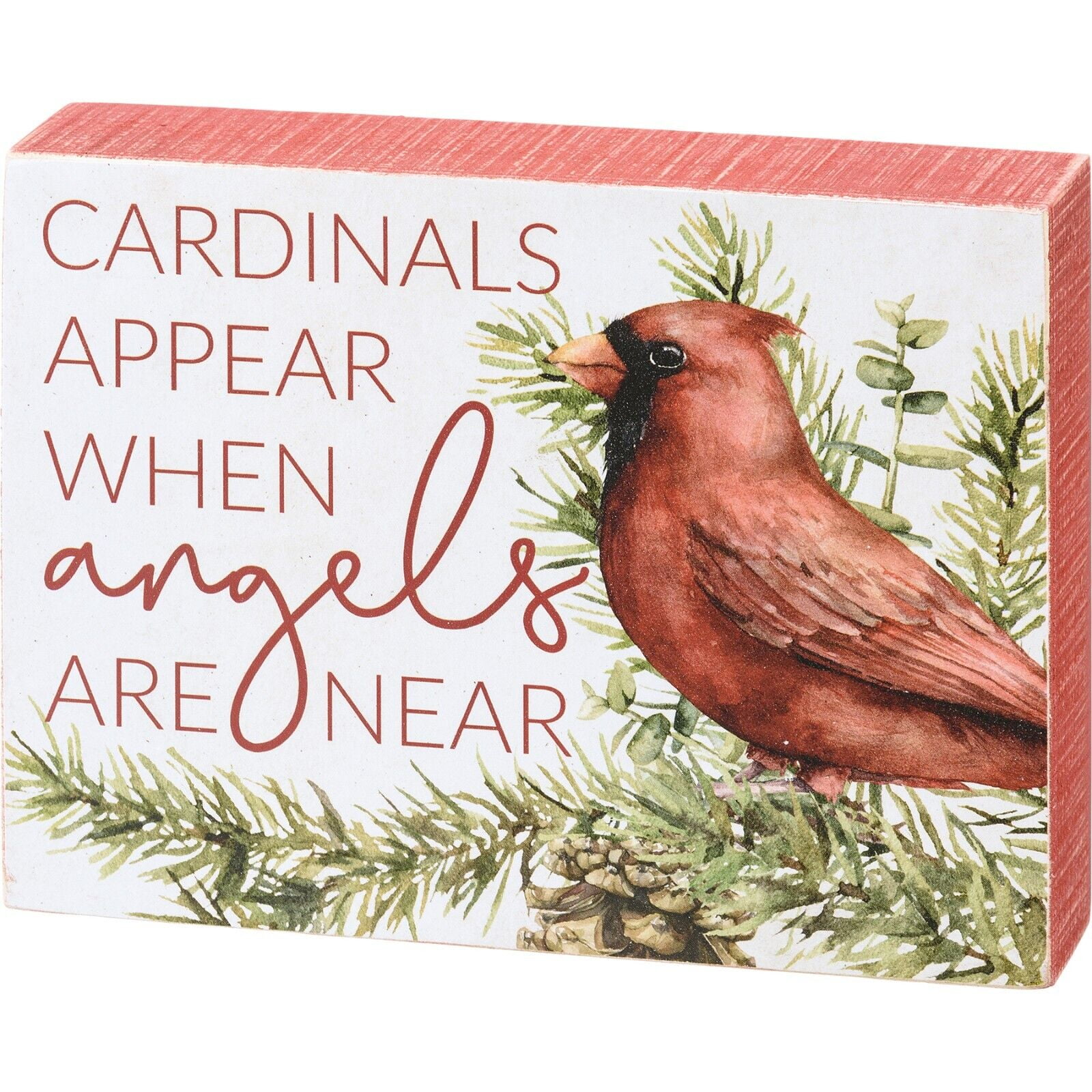 CARDINALS APPEAR WHEN ANGELS ARE NEAR 8" x 6" Box Sign, Primitives by ...