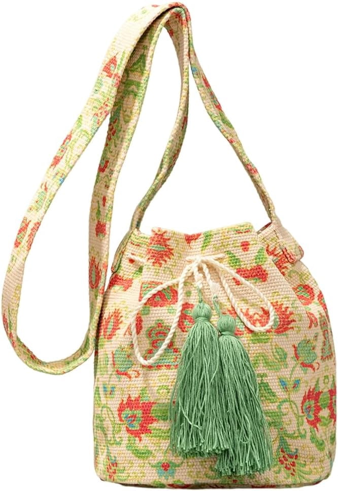 CAREFORM Bohemian Canvas Crossbody Bag Womens Hippie Bucket Bag Boho ...