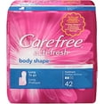 CAREFREE Acti-Fresh Body Shape Long To Go Pantiliner, Unscented 42 ea - Walmart.com