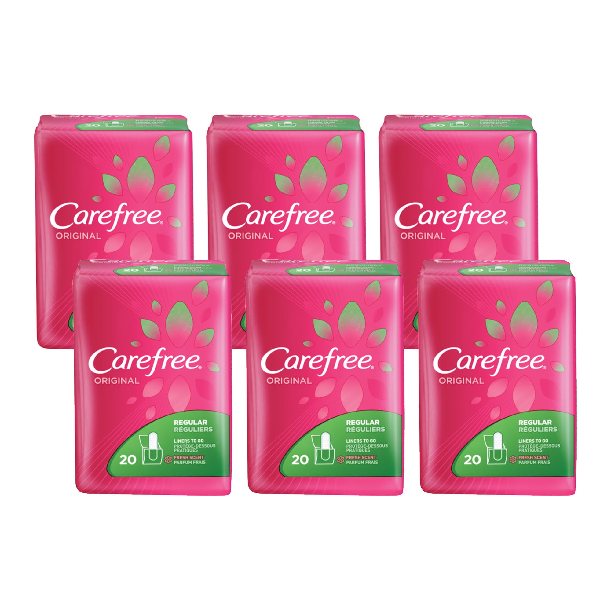 CAREFREE Original Regular To-Go Pantiliners, Fresh Scent, Active Odor ...