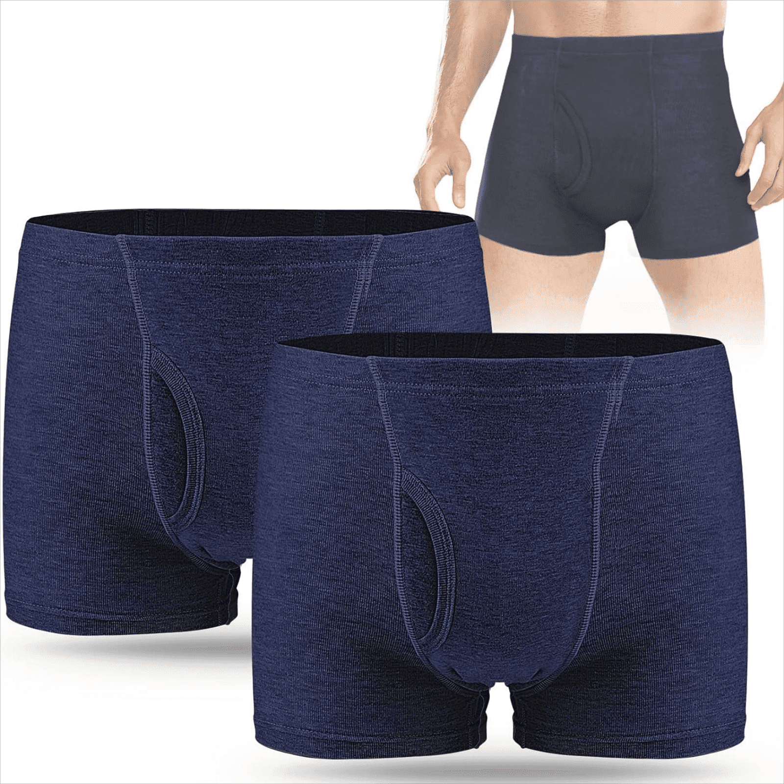 CARER Men's Absorbent Underpants, Leakproof Incontinence Boxer Briefs ...