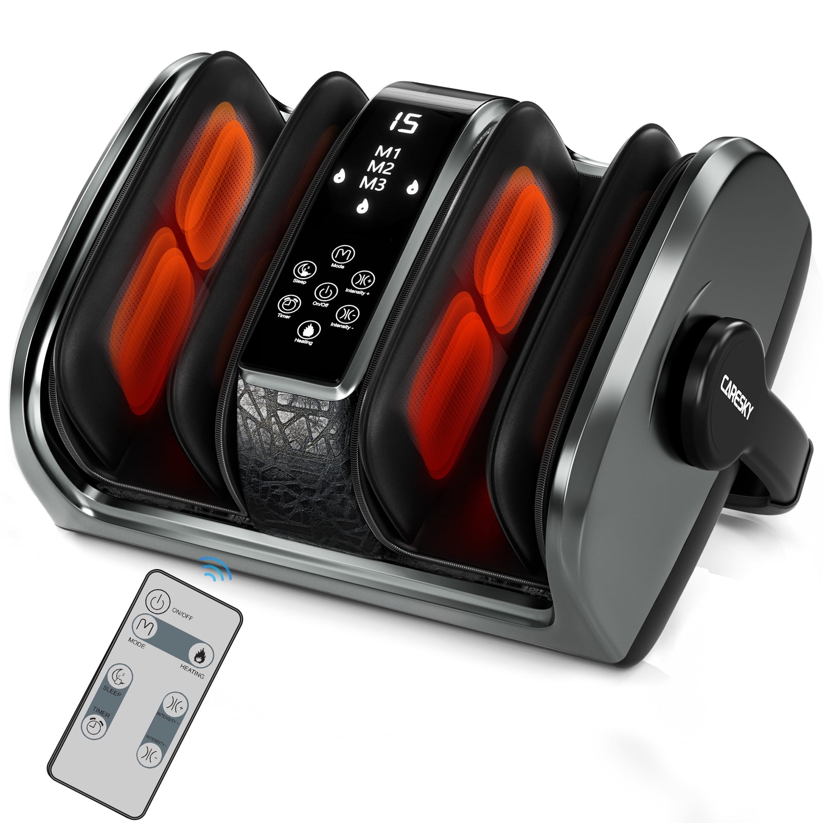 CARESKY Electric Shiatsu Foot Massager for Pain Relief, Heat Therapy ...