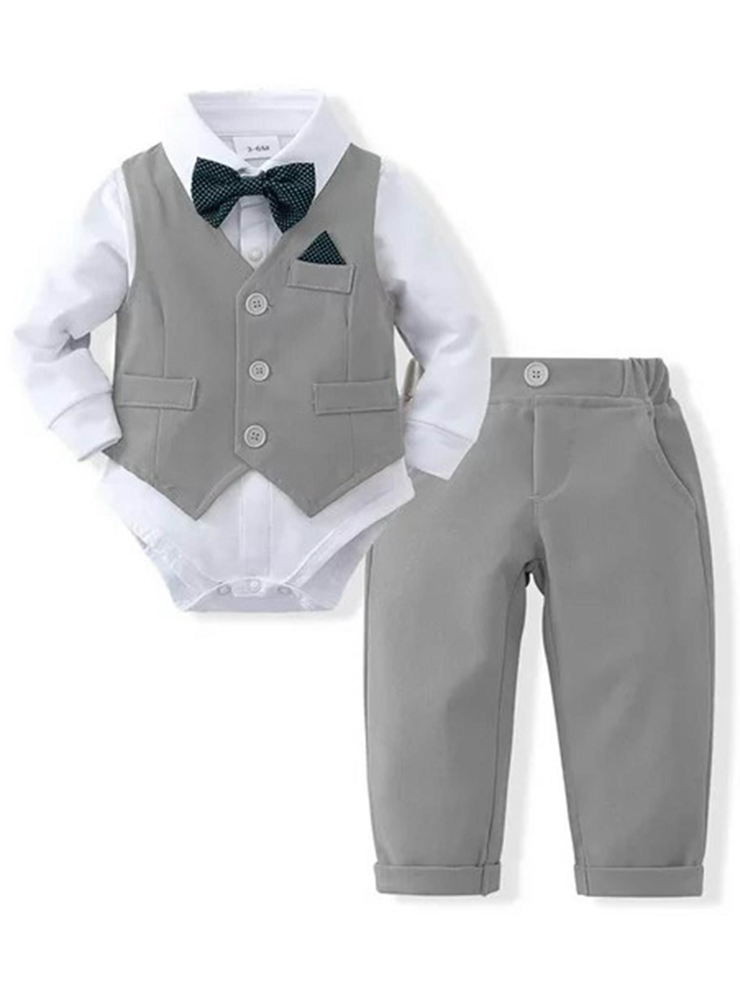 CARETOO Baby Boy Clothes 3-24M Toddler Formal Cotton Fabric Shirt Pants ...