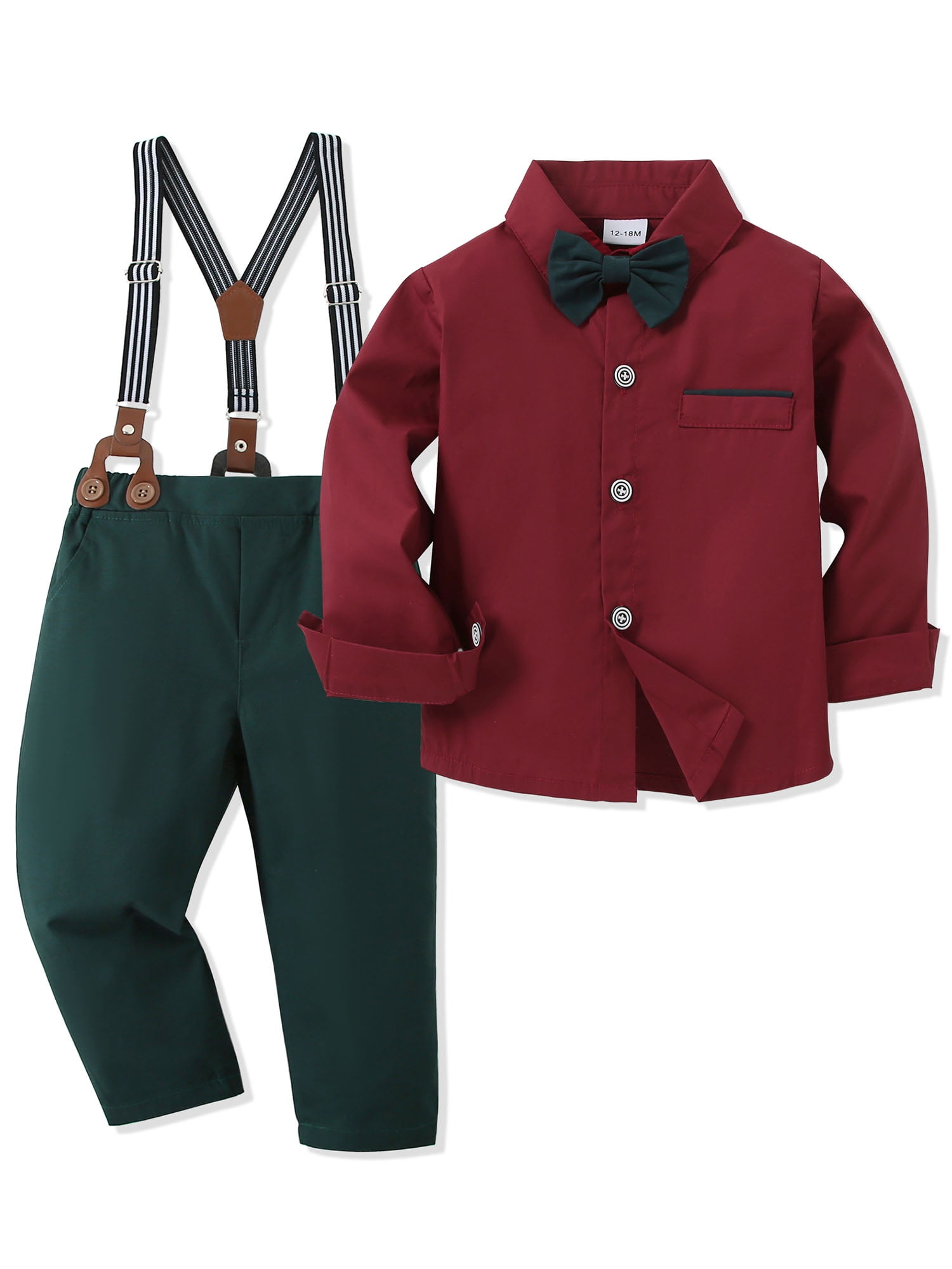 CARETOO Baby Boy Clothes Set Toddler Formal Dress Shirt Bowtie ...