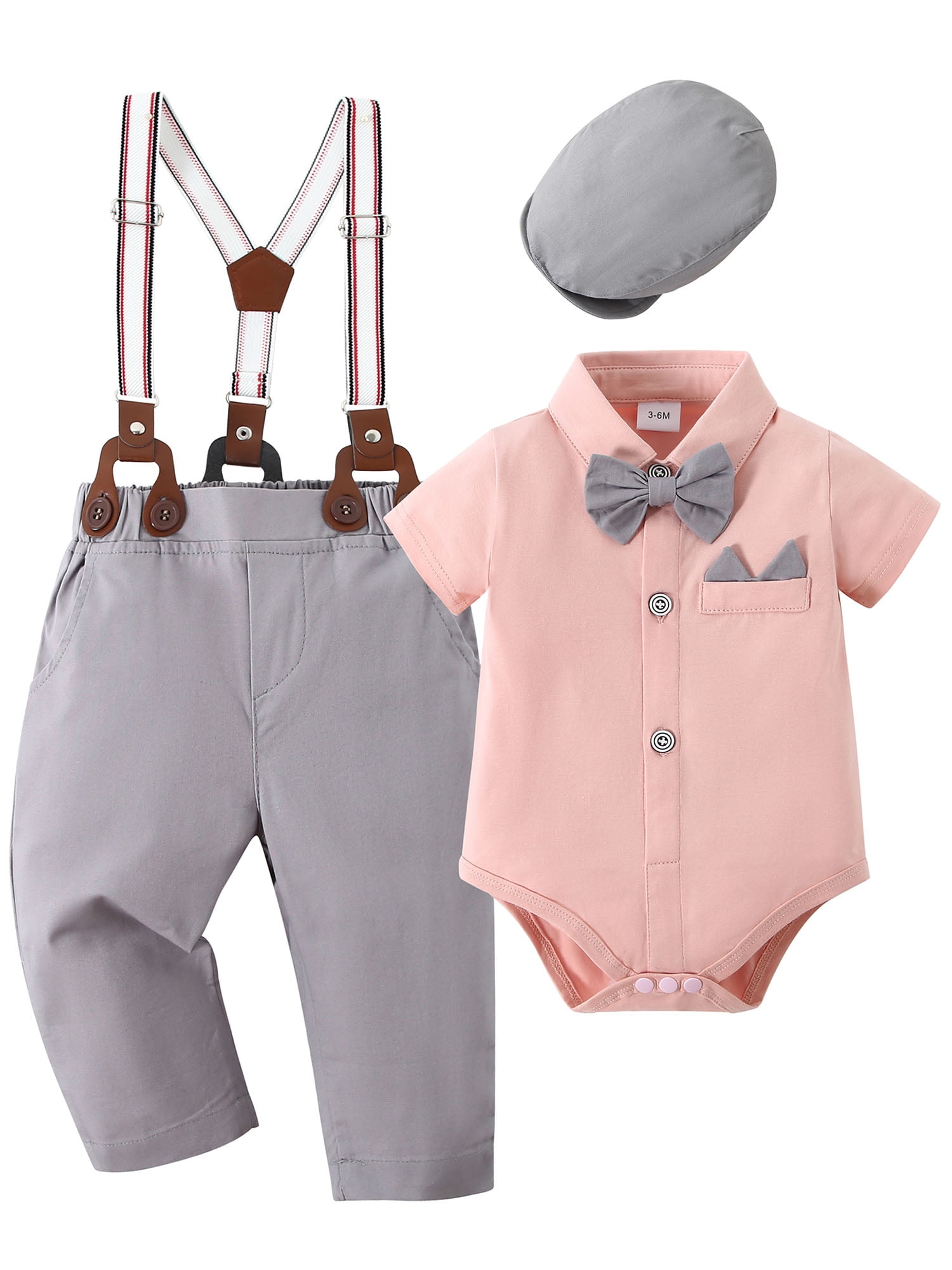 CARETOO Baby Boy Clothes Suit 0-24M Formal Short Sleeve Dress Shirt ...