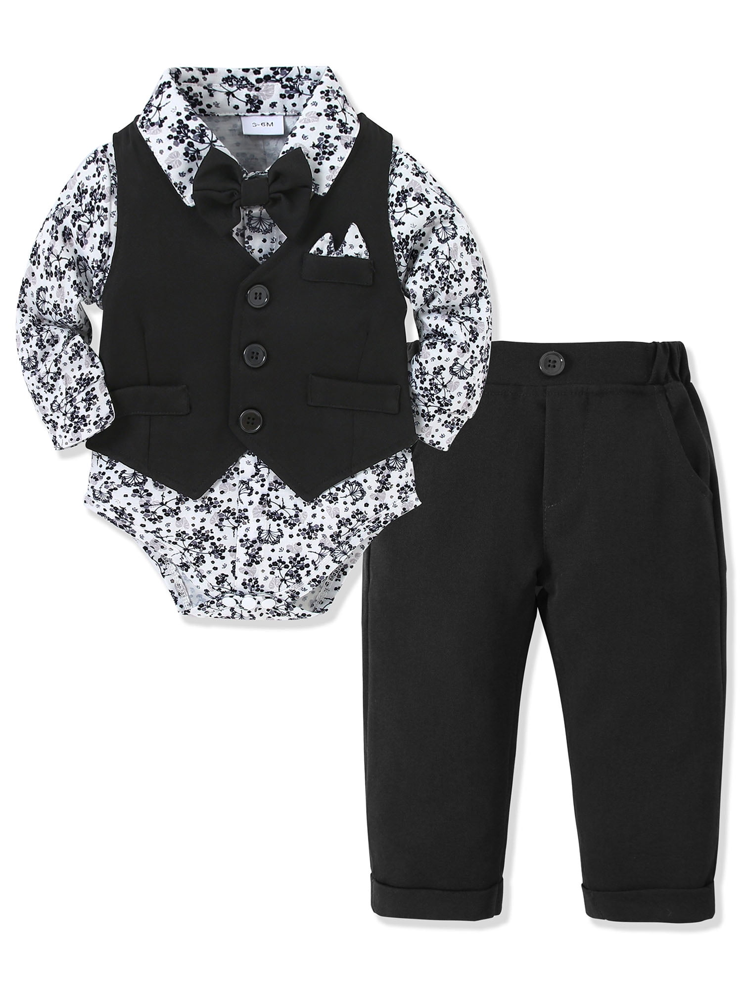 CARETOO Baby Boy Clothes Suit 0-24M Infant Gentleman Outfits Dress ...